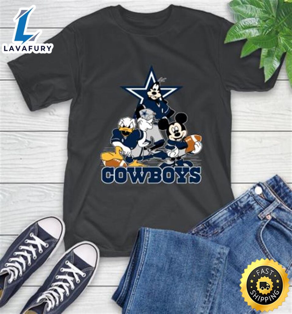 NFL Dallas Cowboys Mickey Mouse Donald Duck Goofy Football Shirt - Lavafury