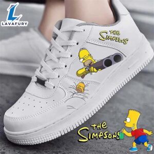 Homer Jay Simpson with Gun AF1 Sneaker For The Simpsons Fans - Lavafury